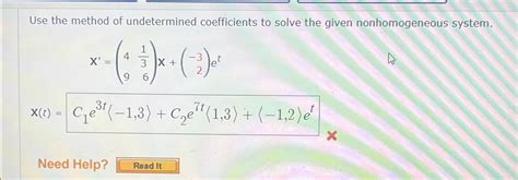 solved use the method of undetermined coefficients to solve