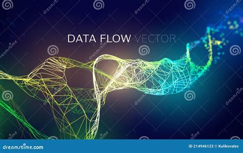 Ai Wave Background Blockchain Data Flow Network Line Connect Stream Stock Vector