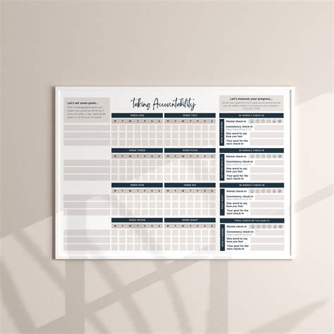Taking Accountability Tracking Sheet Stay On Track And Reach Your