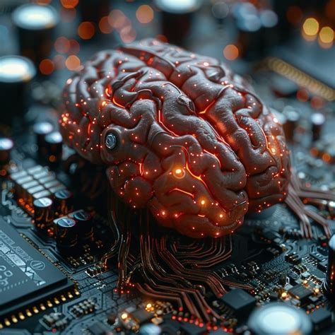 Computer Brain Artificial Intelligence Technology Premium Ai Generated Image