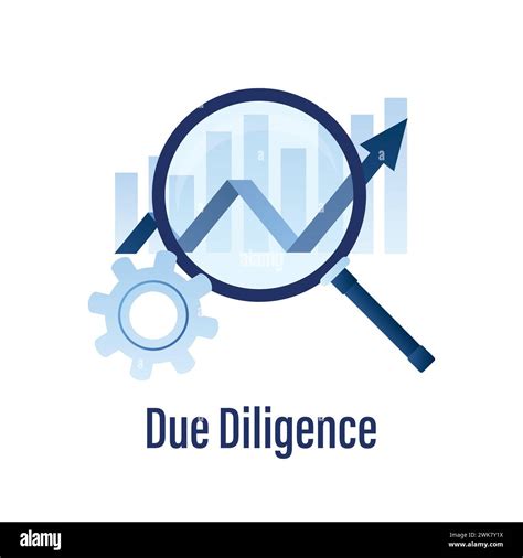 Due Diligence Icon Or Logo Template For Web Or Banner Trendy Blue Color Style Isolated On
