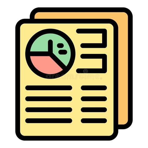 Marketing Report Showing Data With Pie Chart Icon Stock Illustration