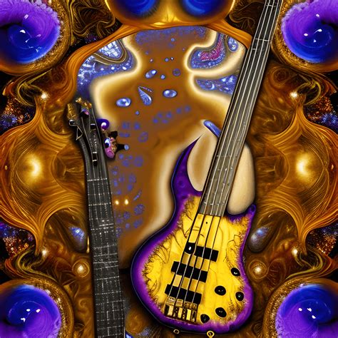 Majestic Full Body Burl Wood 4 String Electric Bass · Creative Fabrica