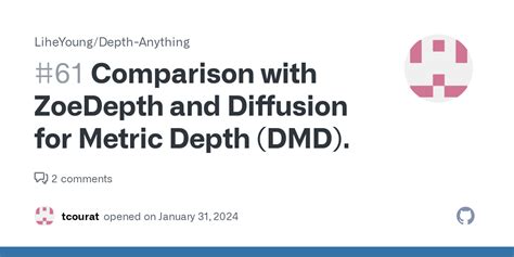 comparison with zoedepth and diffusion for metric depth dmd · issue
