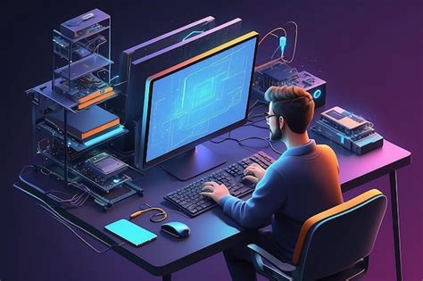Premium Photo Computer Troubleshooting Concept Illustration