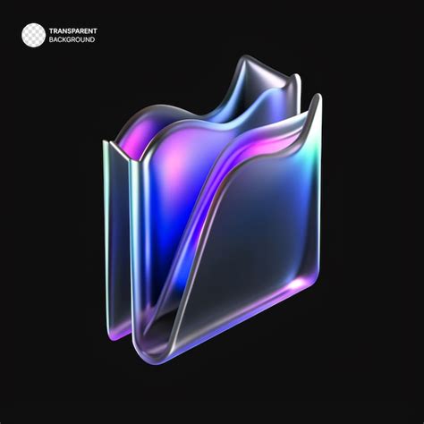 Premium Psd 3d Dispersion Glass Shape Folder