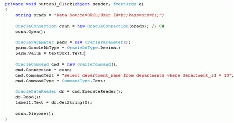 Getting Started With Oracle Data Provider For Net C Version