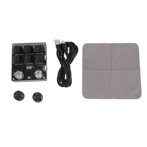 usb mini 6 key keypad with 2 knob red switch programmable custom mini