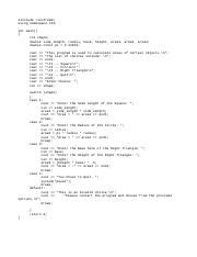 Lab Cpp Include Iostream Using Namespace Std Int Main Int Shape Double Side Length Radius