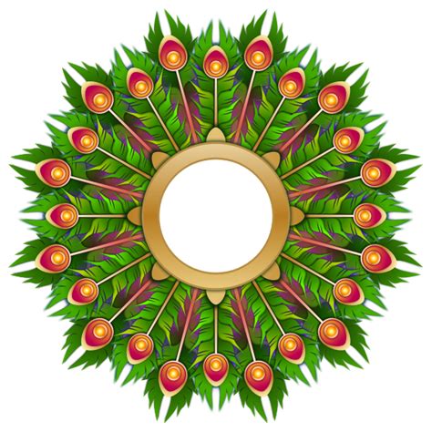 Vector Clip Art Of Peacock Feather Wreath Free Svg