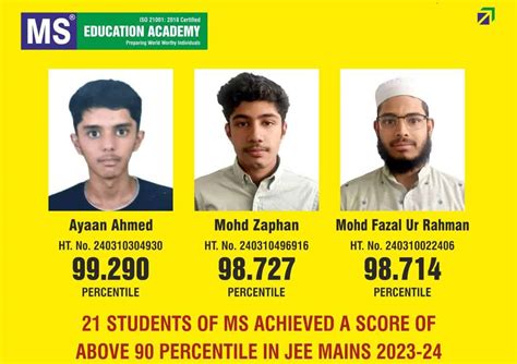 JEE Main Exam 2024 MS Babes Shine With Outstanding Performance