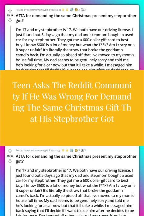 Teen Asks The Reddit Community If He Was Wrong For Demanding The Same