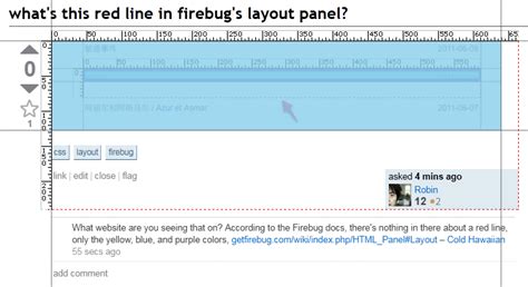 Css Whats This Red Line In Firebugs Layout Panel Stack Overflow