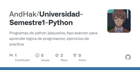 GitHub AndHak Universidad Semestre Python Programas de python pequeños tipo examen para