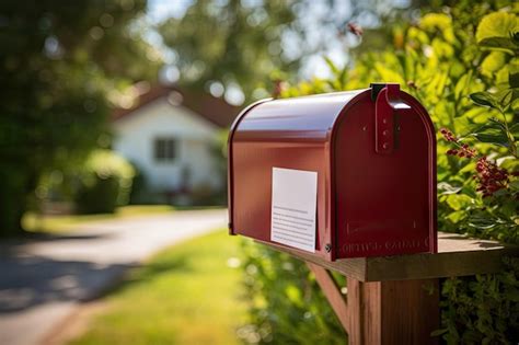 Premium Ai Image Checking Mailbox Outside House