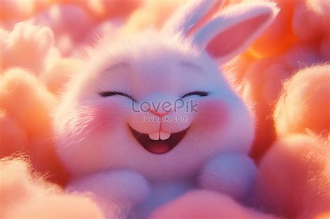 달콤한 미소를 지닌 부드러운 토끼 일러스트 무료 다운로드 Lovepik