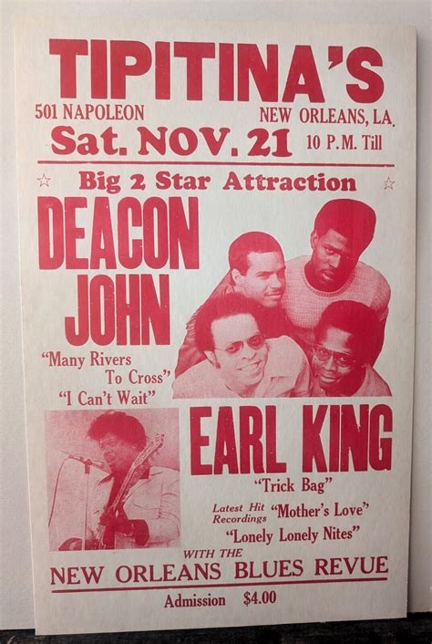 Deacon Johnearl Kingoriginal1981 Tipitinasnew Orleanscardboard