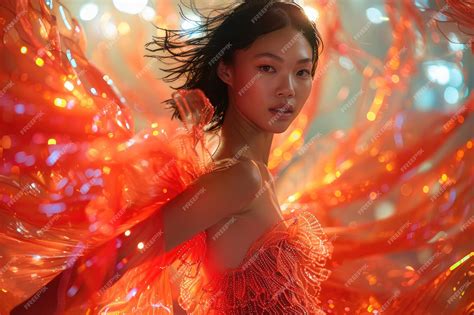 Premium Photo A Model Wearing A Virtual Dress With The Dress Rendered