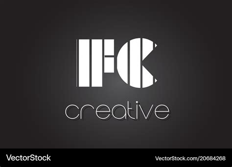 Fc F C Letter Logo Design With White And Black Vector Image