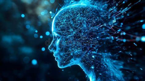 Futuristic Human Profile With Illuminated Neural Connections And Data Links In A Digital Grid