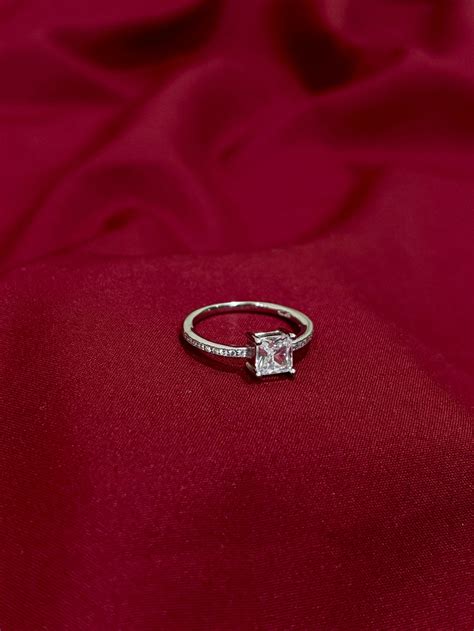 Princess Cut Solitaire Ring Eraya Jewellery