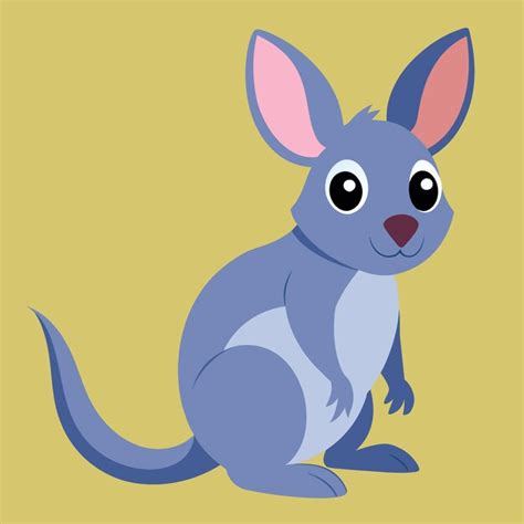 A Cartoon Drawing Of A Blue Kangaroo With A Long Tail Premium Ai