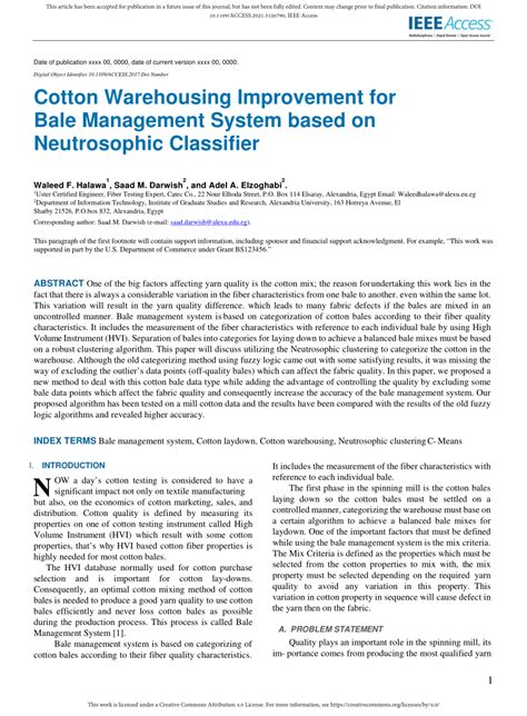 Pdf Cotton Warehousing Improvement For Bale Management System Based