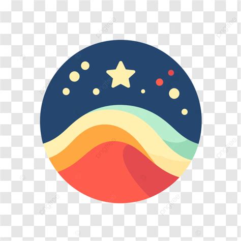 별과 산의 색깔을 특징으로 하는 다채로운 아이콘 벡터 흰색 배경에 있는 경이의 단순한 다채로운 아이콘 그림자 없음 작은