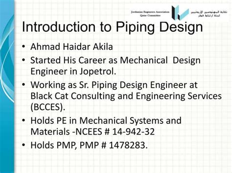 Introduction To Piping Design Pptx