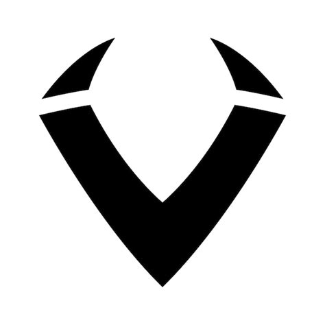 Premium Vector Black Horn Shaped Letter V Icon