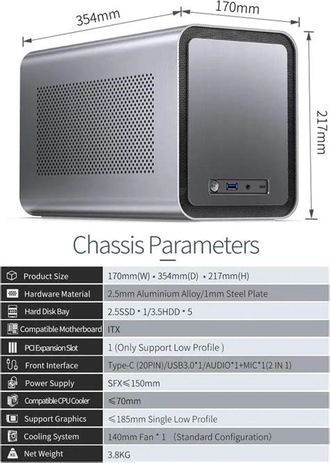 Jonsbo N1 Mini Itx Nas Chassis Itx Computer Case 5 1 Disk Bays Nas Mini Aluminum With Steel