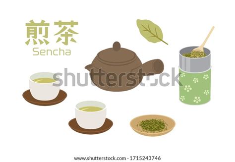 Sencha Vector Illustration Set Japanese Tea Stock Vector Royalty Free
