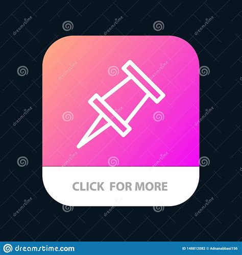 Marker Pin Mobile App Button Android And Ios Line Version Stock Vector Illustration Of