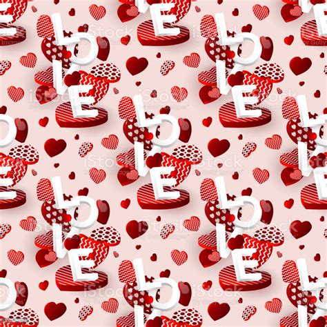 발렌타인 심장 사랑 텍스트와 완벽 한 패턴입니다 발렌타인 축제 장식 포장지에 대 한 배경 인쇄 섬유 직물 벽지 14에 대한 스톡 벡터 아트 및 기타 이미지 Istock