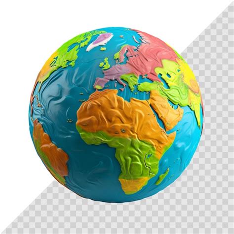 Premium Psd Plasticine 3d Earth Model Isolated On White Toy Globe