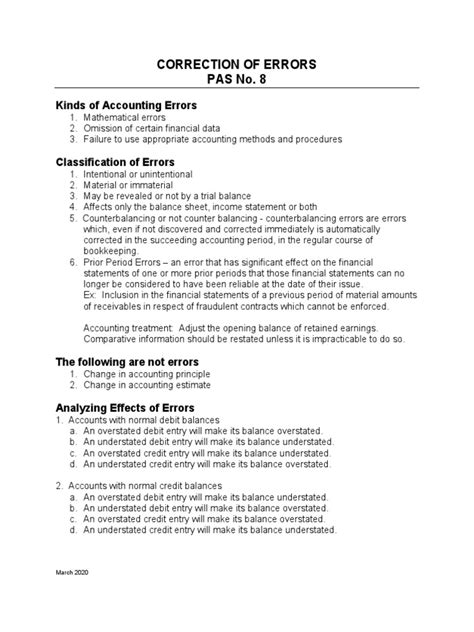 Correction Of Errors Notes Pdf