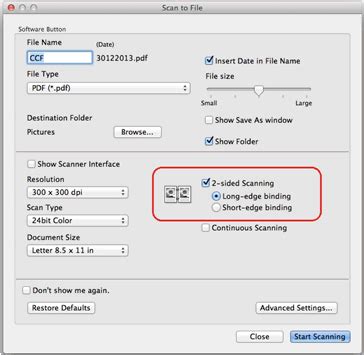 Sided Duplex Scan Brother