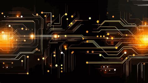 Abstract Glowing Tech Circuit Patterns Design Premium Ai Generated Vector