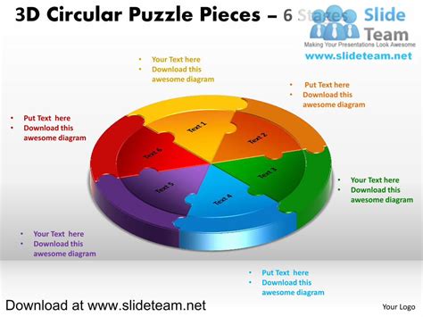 PDF D Pie Chart Circular Puzzle With Hole In Center Pieces Stages Style Powerpoint