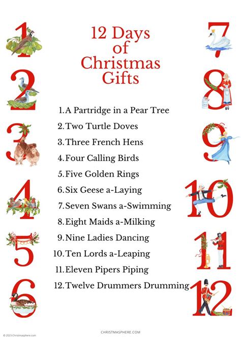 Words To 12 Days Of Christmas Printable Printable Sight Words List