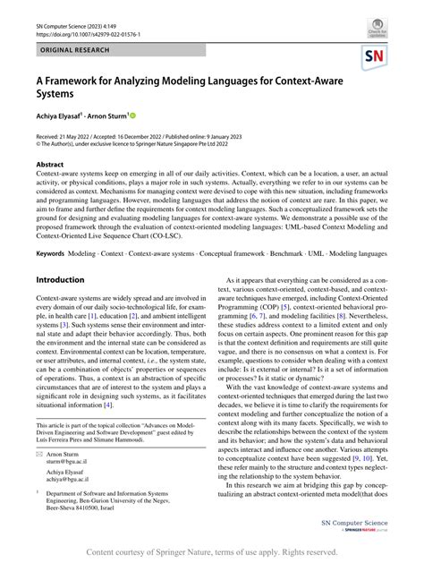 A Framework For Analyzing Modeling Languages For Context Aware Systems
