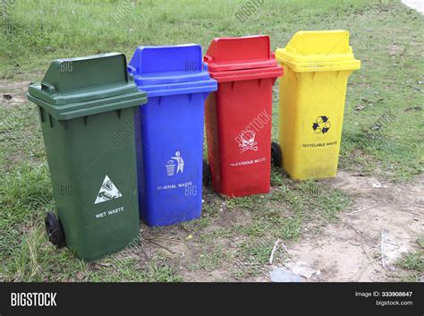 4 Types Waste Bins Image Photo Free Trial Bigstock