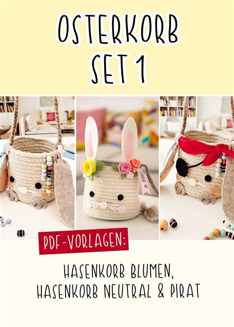 Pdf Vorlagen Osterkorb Set Sammydemmy
