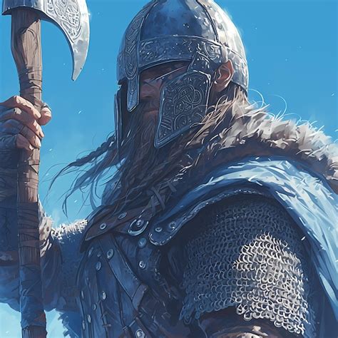 Premium Photo Powerful Viking Warrior In Chainmail