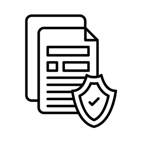 premium vector secure document line illustration
