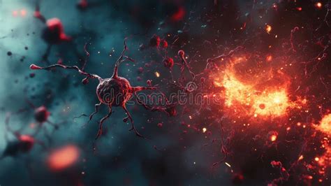 Abstract Representation Of Neurons And Synapses Illustrating Neural Connections And Activity