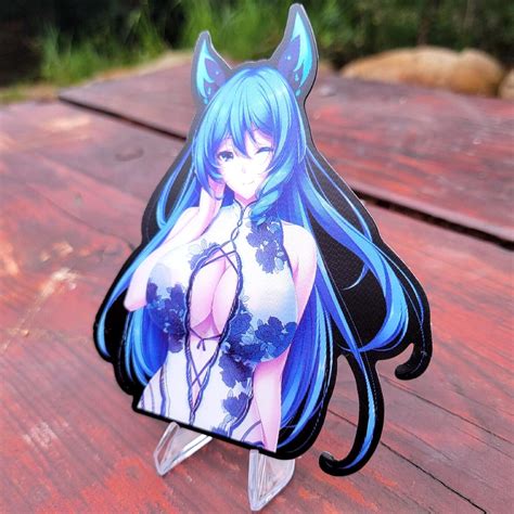 Waifu Senpai Ecchi Anime Girl 3d Lenticular Motion Car Sticker Decal