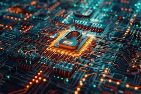 Cybersecurity And Data Protection On Digital Interface Premium Ai Generated Image