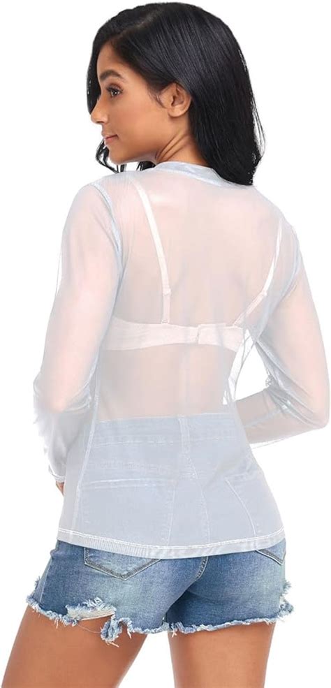 White See Through Long Sleeve Crop Top