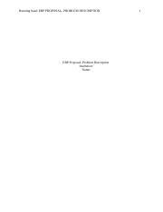Section B EBP Proposal Problem Description Revised Docx Running Head EBP PROPOSAL PROBLEM